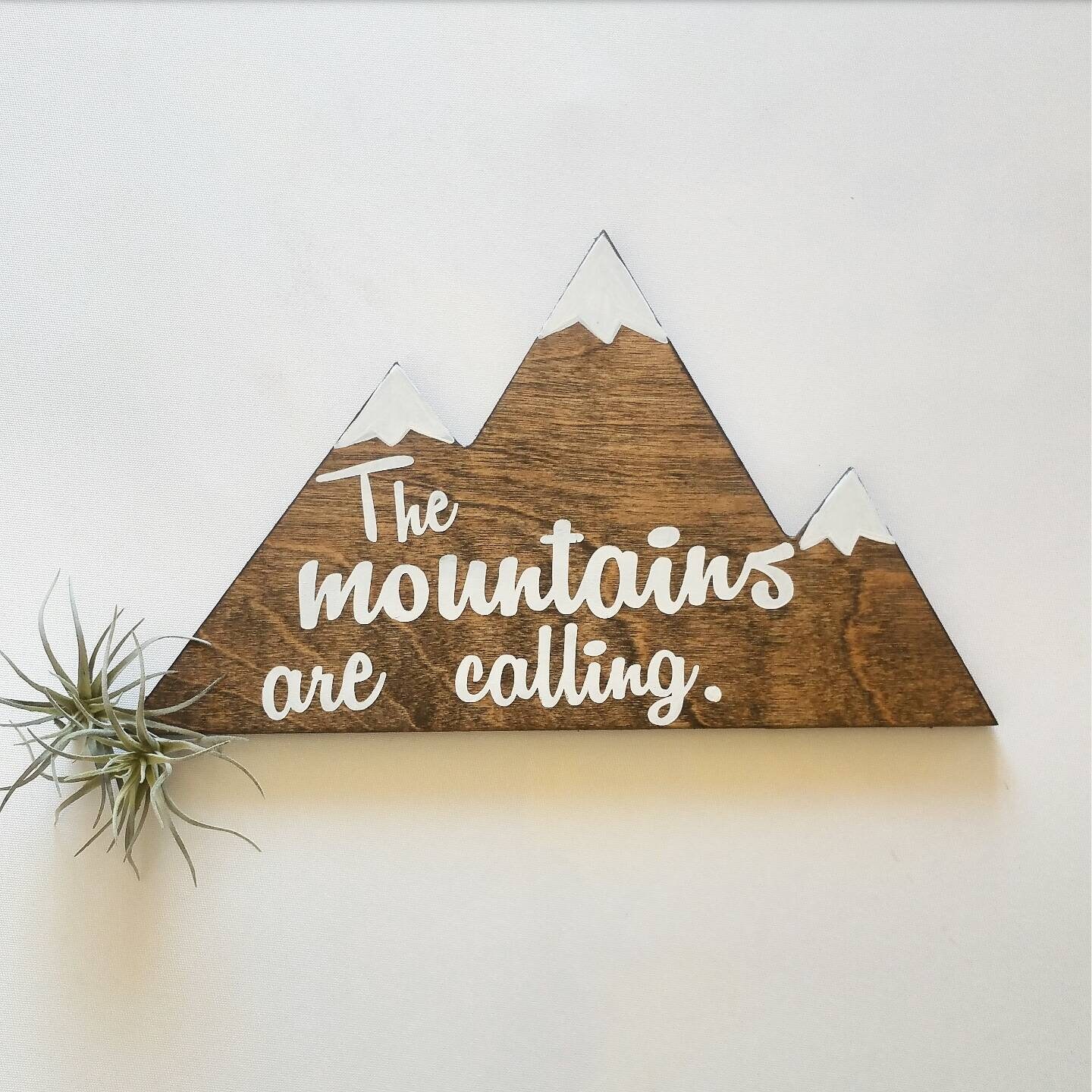 The Mountains Are Calling Mountain Sign / Hiking Decor / Handpainted ...