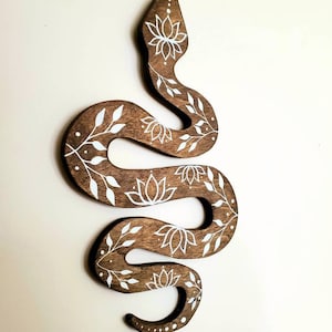 Serpent, Wood Snake Art, Flower Snake , Snake Print, Naturalist Home ...