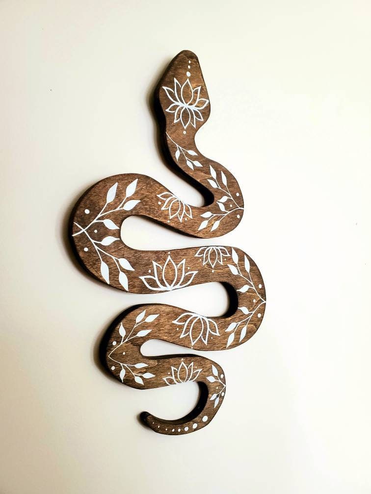 Serpent Wood Snake Art Flower Snake Snake Print - Etsy Canada