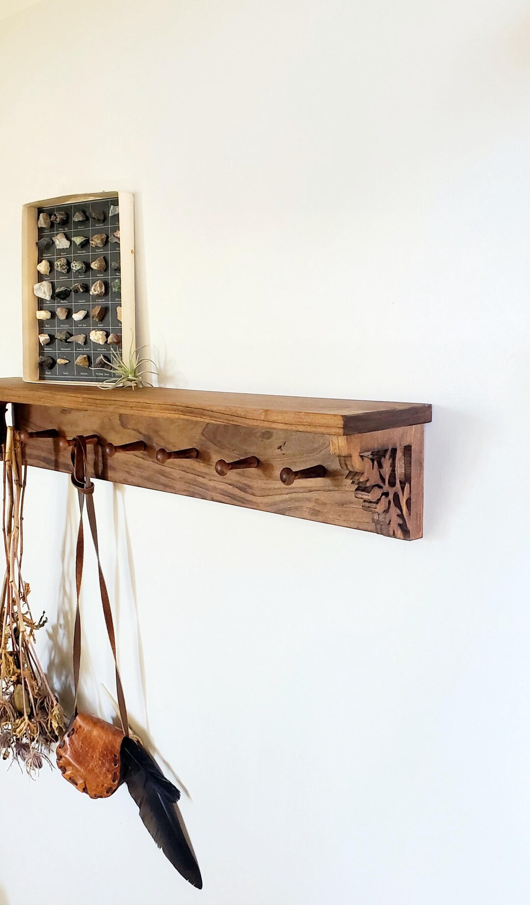 Shelf With Pegs Coat Rack, Ornate Cottagecore Shaker Peg Shelf ...