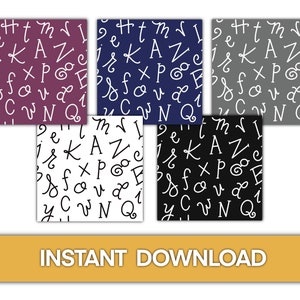 Alphabet Digital Paper Set - Printable 12x12 Scrapbook Pages - Digital ...