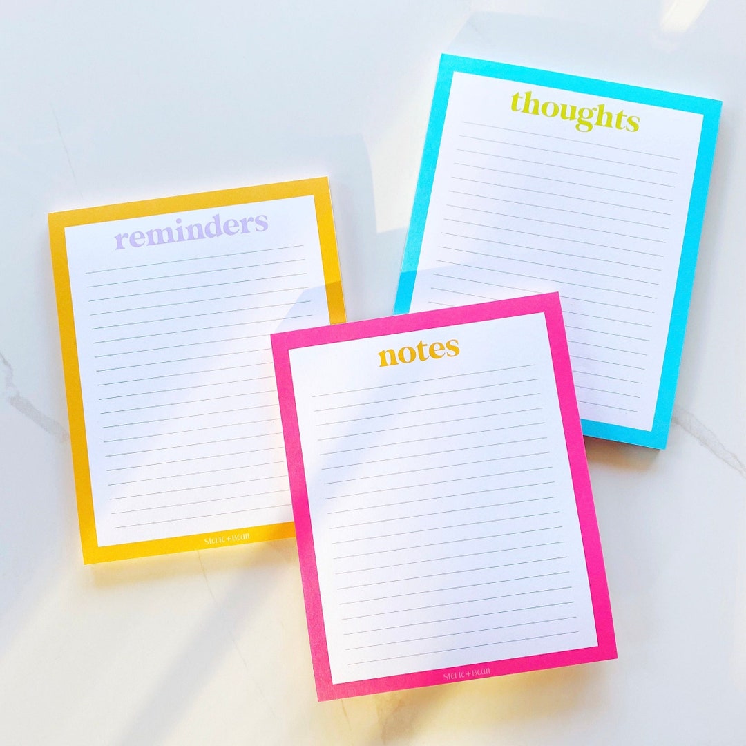 Notes, Thoughts + Reminders / Notepad Set / Gift Set / Stationery Gift ...
