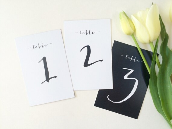 Table Numbers / Wedding Decor / Black and White / Wedding - Etsy