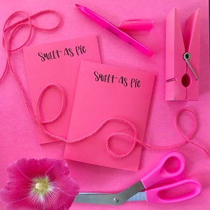 Sweet as Pie / Notepad / Neon / Pink / Blank Notepad / Home Office ...