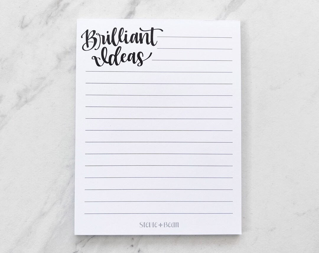 Brilliant Ideas / Stevie and Bean / Notepad / Scratch Pad / Office ...