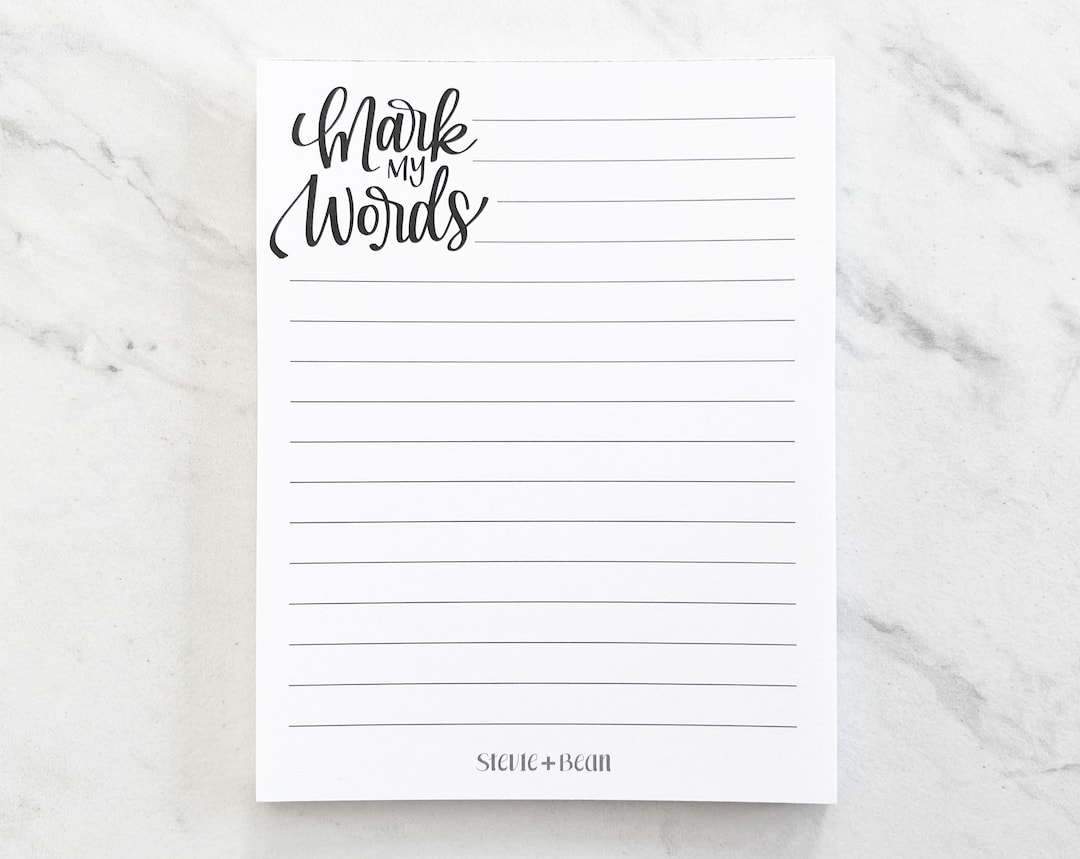 Notepad / Mark My Words / Legit List / to Do List / Organized ...
