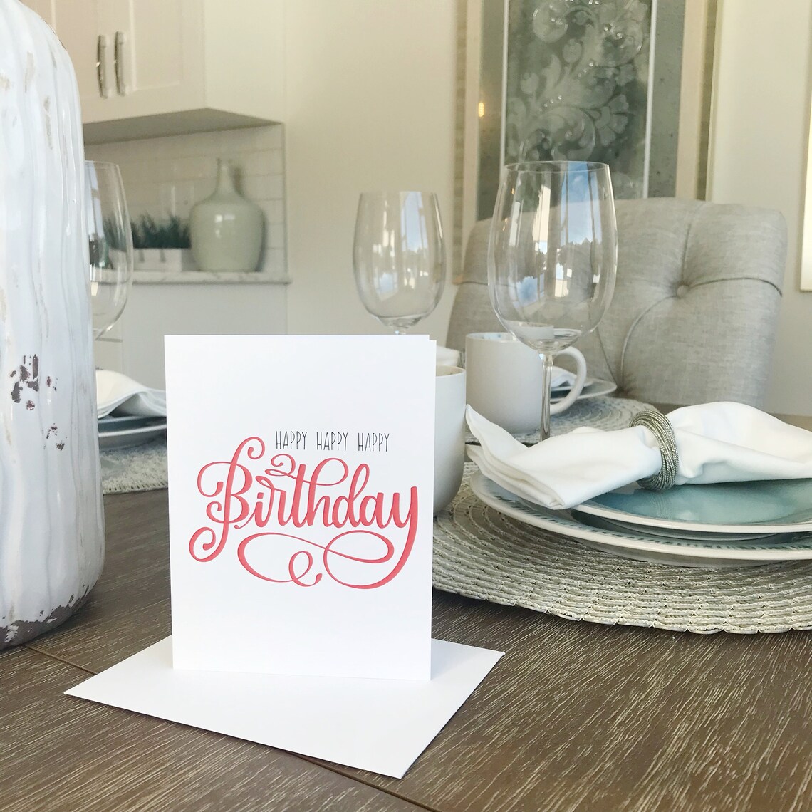 Happy Birthday / Birthday Card / Hand Lettering / Calligraphy - Etsy