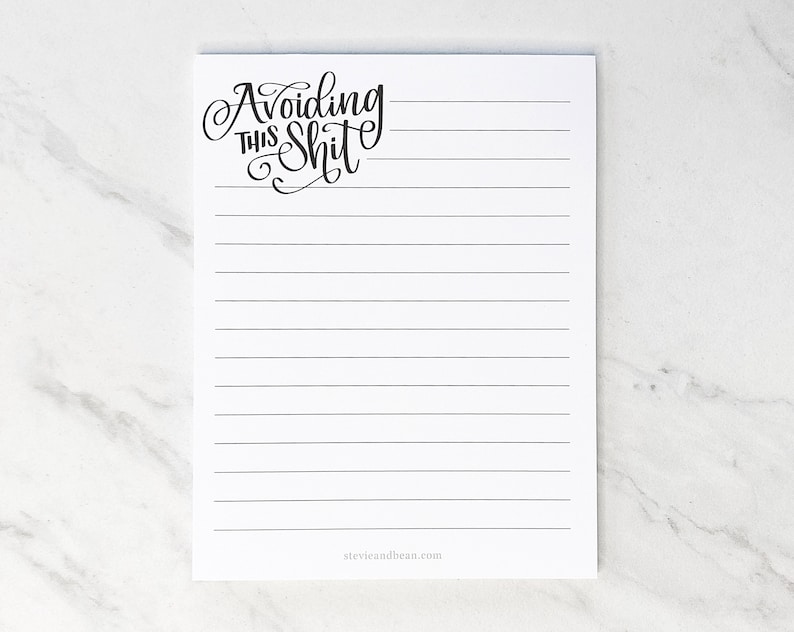 Avoiding This Shit / Notepad / Desk Decor / Funny / | Etsy