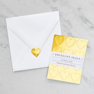 Heart Envelope Seals / Stickers / Envelope Seals / Heart / Star / Gold ...