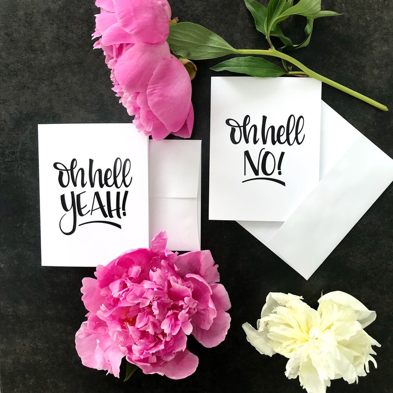 Oh Hell Yeah / Greeting Card / Funny Card / Friend Card / - Etsy