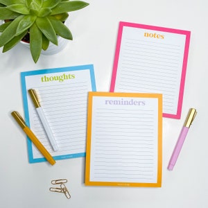 Notes, Thoughts + Reminders / Notepad Set / Gift Set / Stationery Gift ...