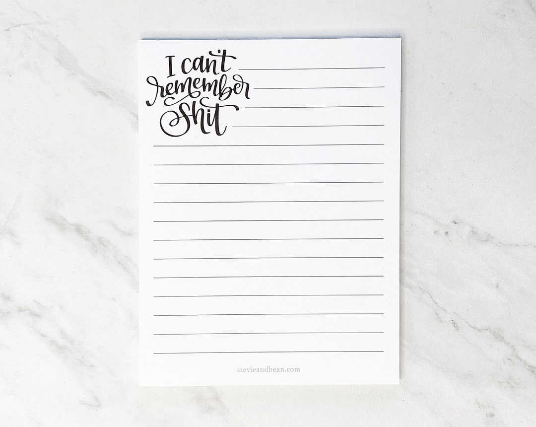 I Can't Remember Shit / Notepad / Desktop Accessories / Stationery ...