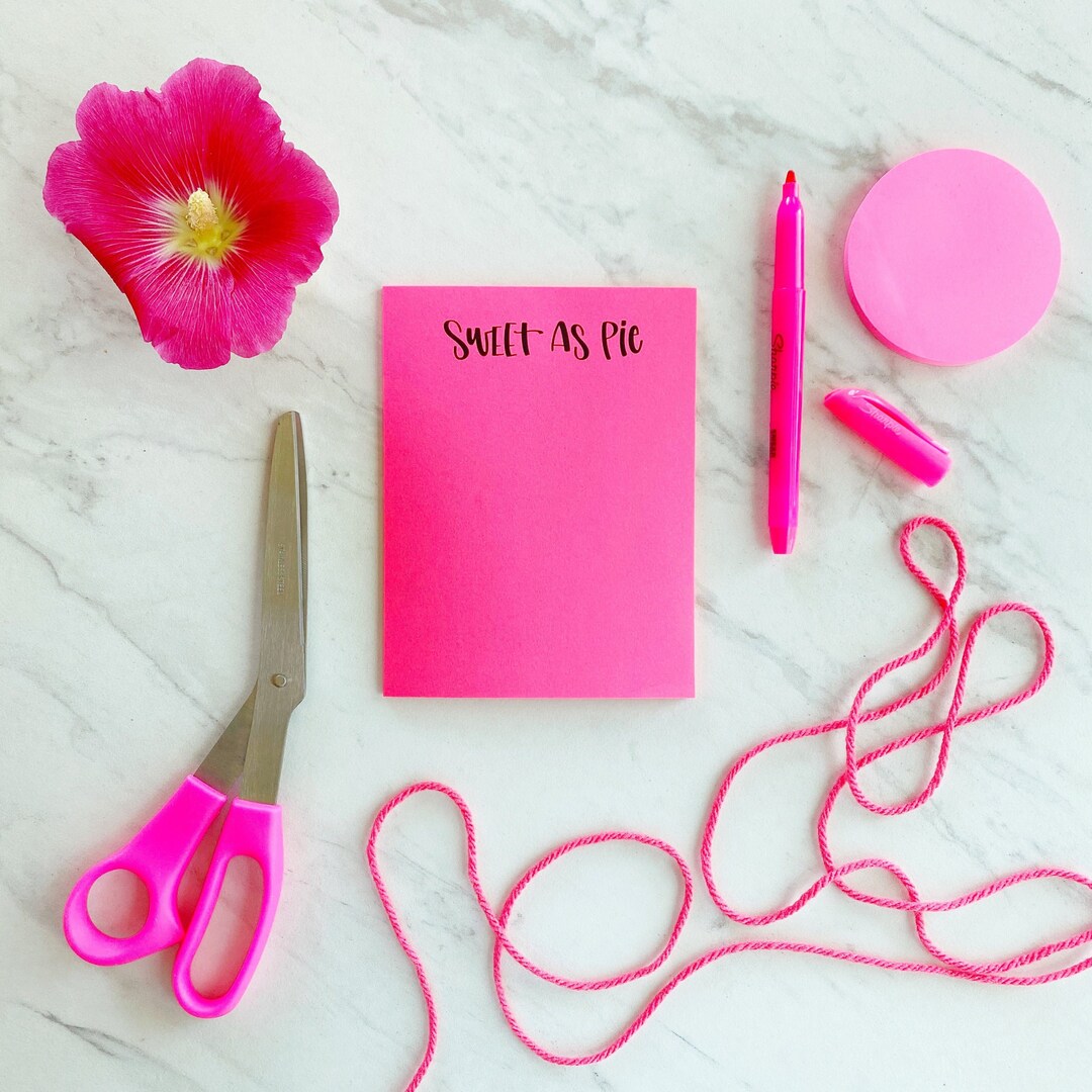 Sweet as Pie / Notepad / Neon / Pink / Blank Notepad / Home Office ...