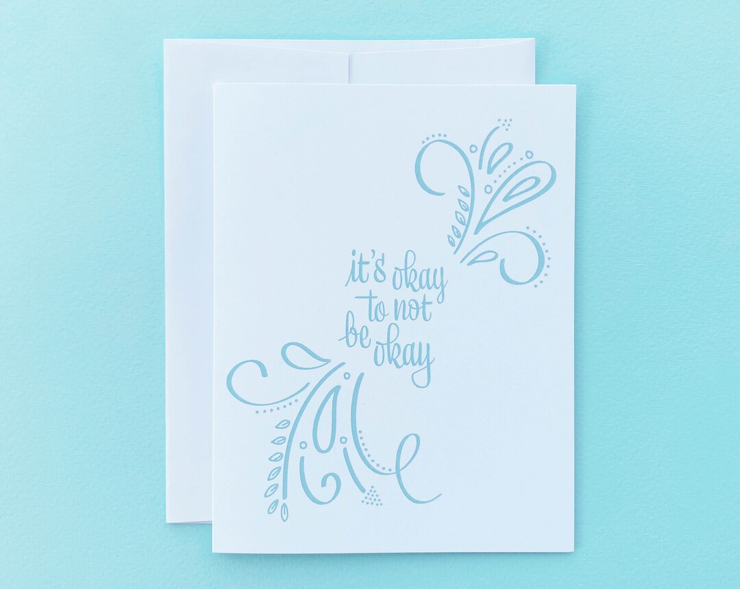 It's Okay to Not Be Okay / Sympathy Card / Sweet Card / Friend Card ...