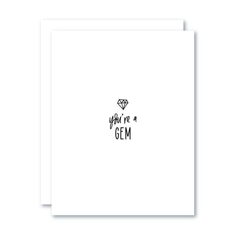 You're a Gem / Greeting Card / Thank You Card / Friendship Card / Just ...