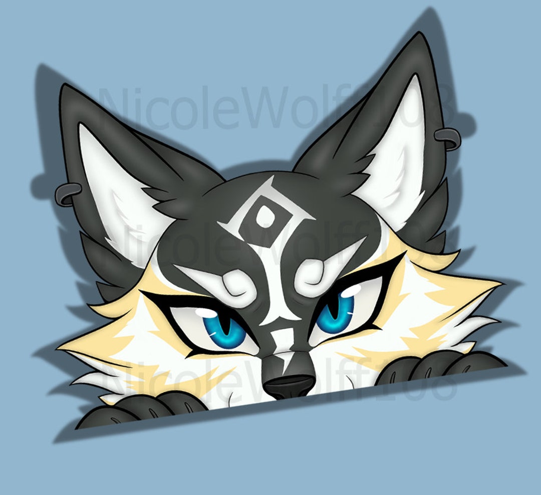 Wolf Link Peeker Sticker - Etsy