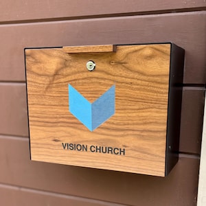 Wall Mounted Church Collection Box: Locking Donation Box - Etsy