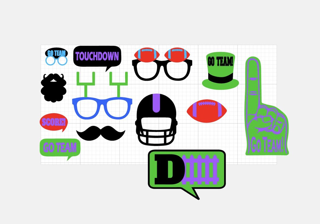 Football Photo Booth Props Digital Download - Etsy
