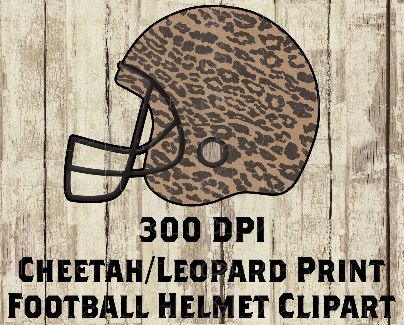 Cheetah/leopard Print Football Helmet Clipart - Etsy
