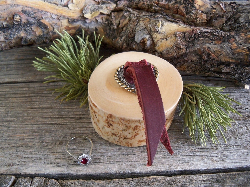 Rustic Ring Box With Concho and Saddle Leather. Engagement Ring Box ...
