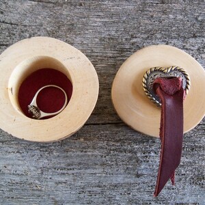 Rustic Ring Box With Concho and Saddle Leather. Engagement Ring Box ...