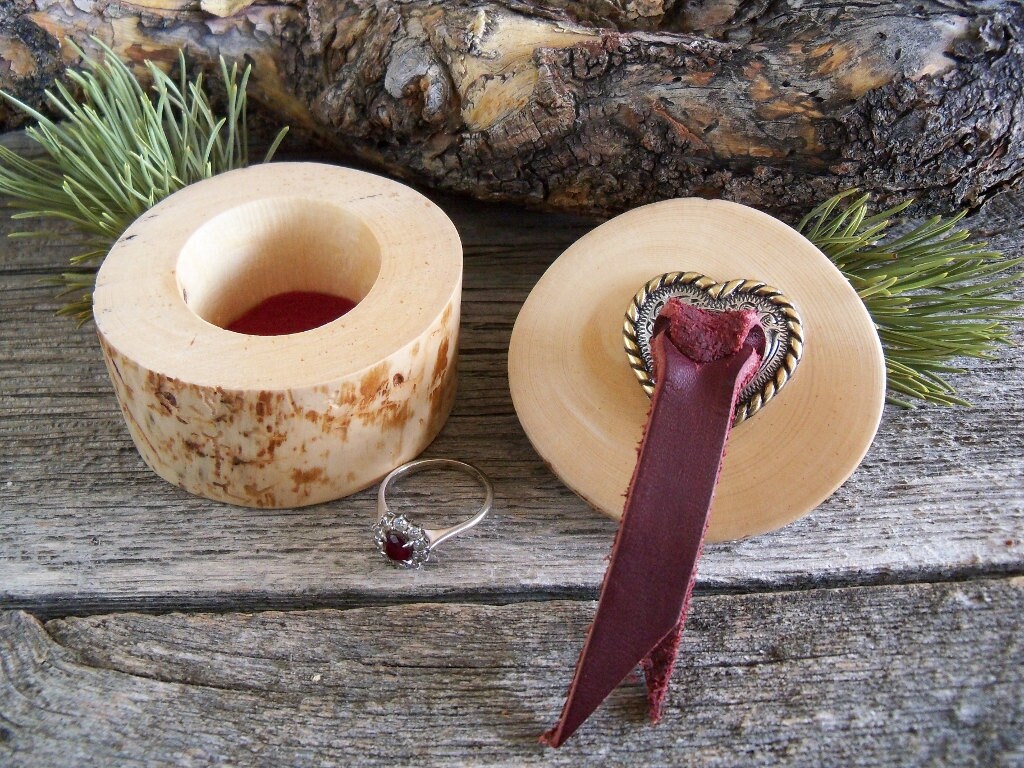 Rustic Ring Box With Concho and Saddle Leather. Engagement Ring Box ...
