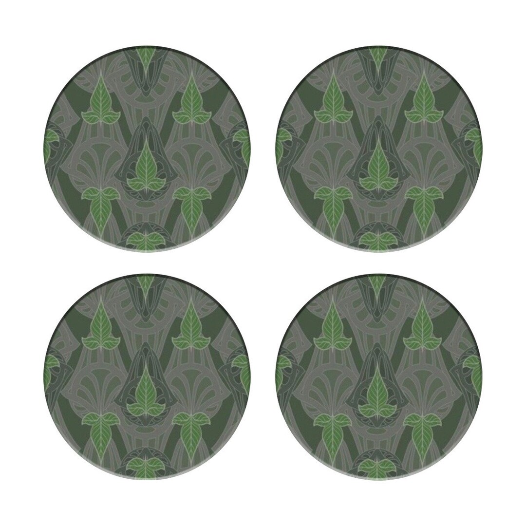Hobbit Lord of the Rings Fantasy Leaves of Lothlórien Pattern Coasters ...