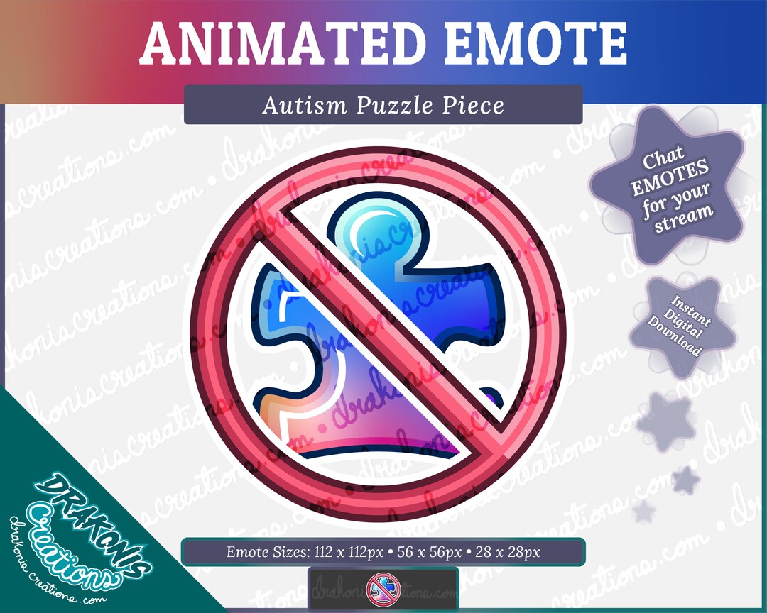 Animated Autism Puzzle Piece Emote - Twitch, Discord, Youtube - Etsy