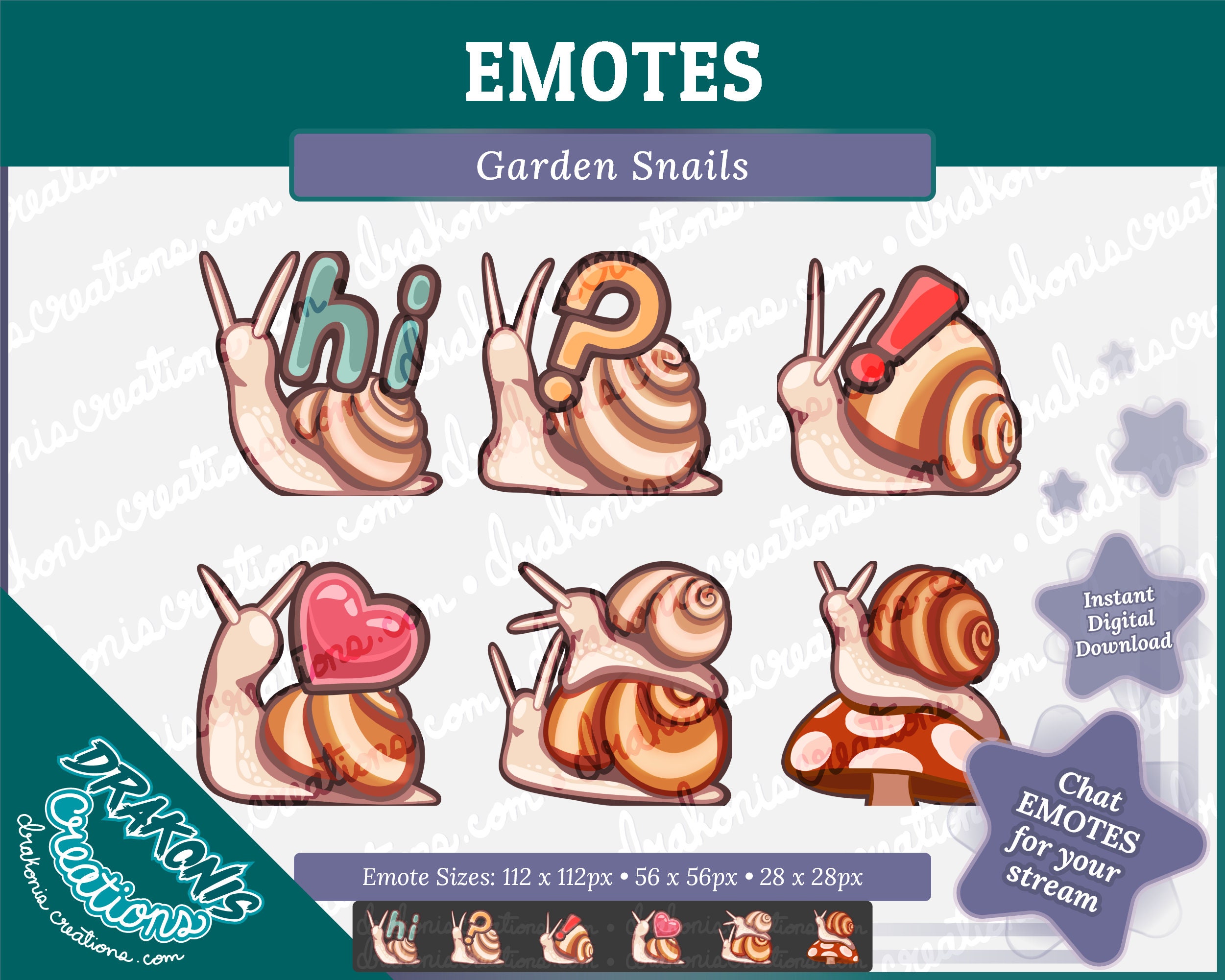 Garden Snail Emotes Twitch, Discord, Youtube - Etsy
