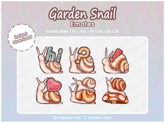 Garden Snail Emotes Twitch Discord Youtube | Etsy