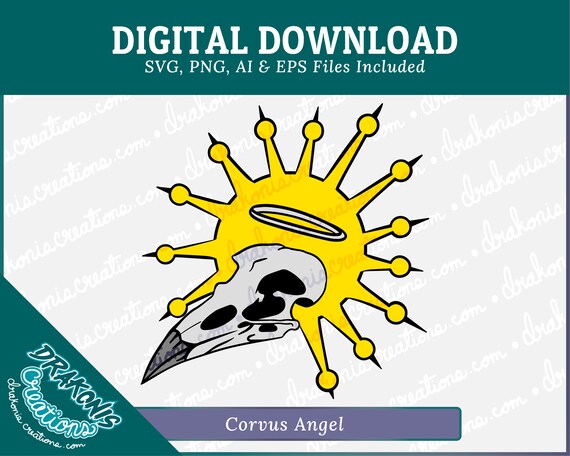 Corvus Angel SVG PNG AI Digital Files - Etsy