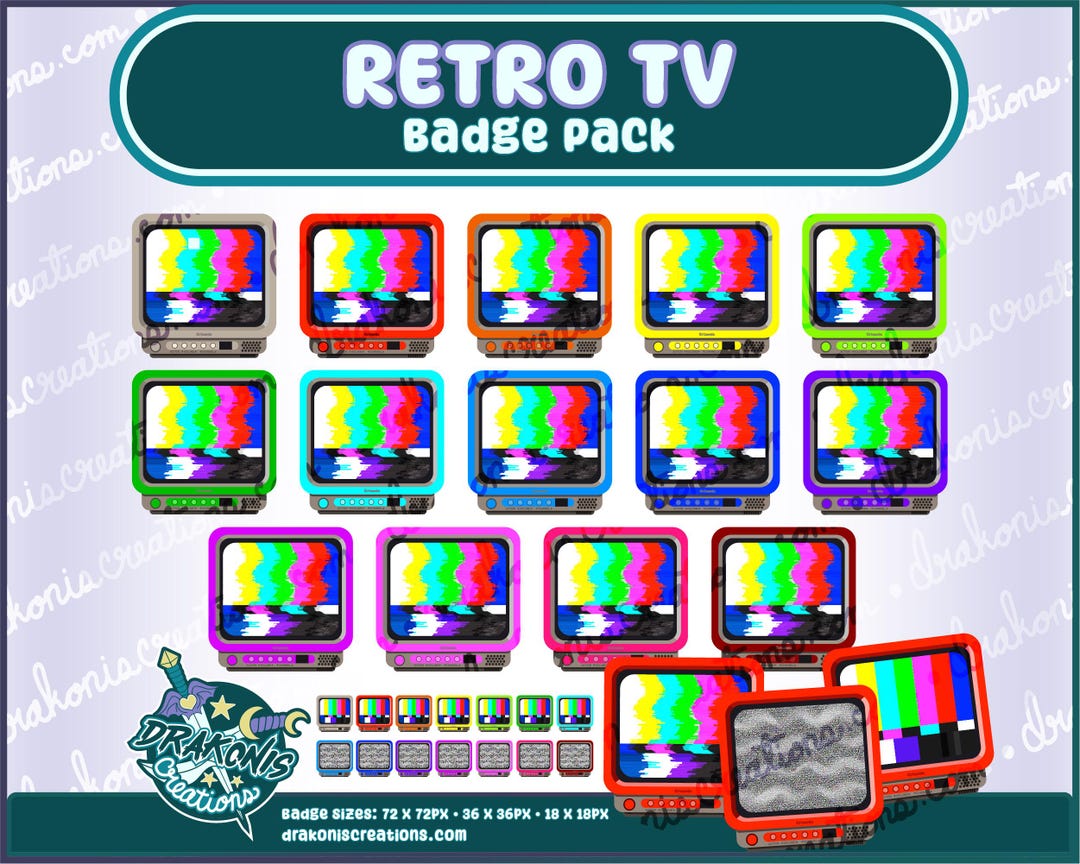 Retro TV / CRT / Vintage Monitor / Badges & Emotes - Twitch, Discord ...