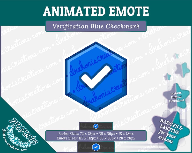 Animated Verification Blue Checkmark Emote Twitch Discord - Etsy