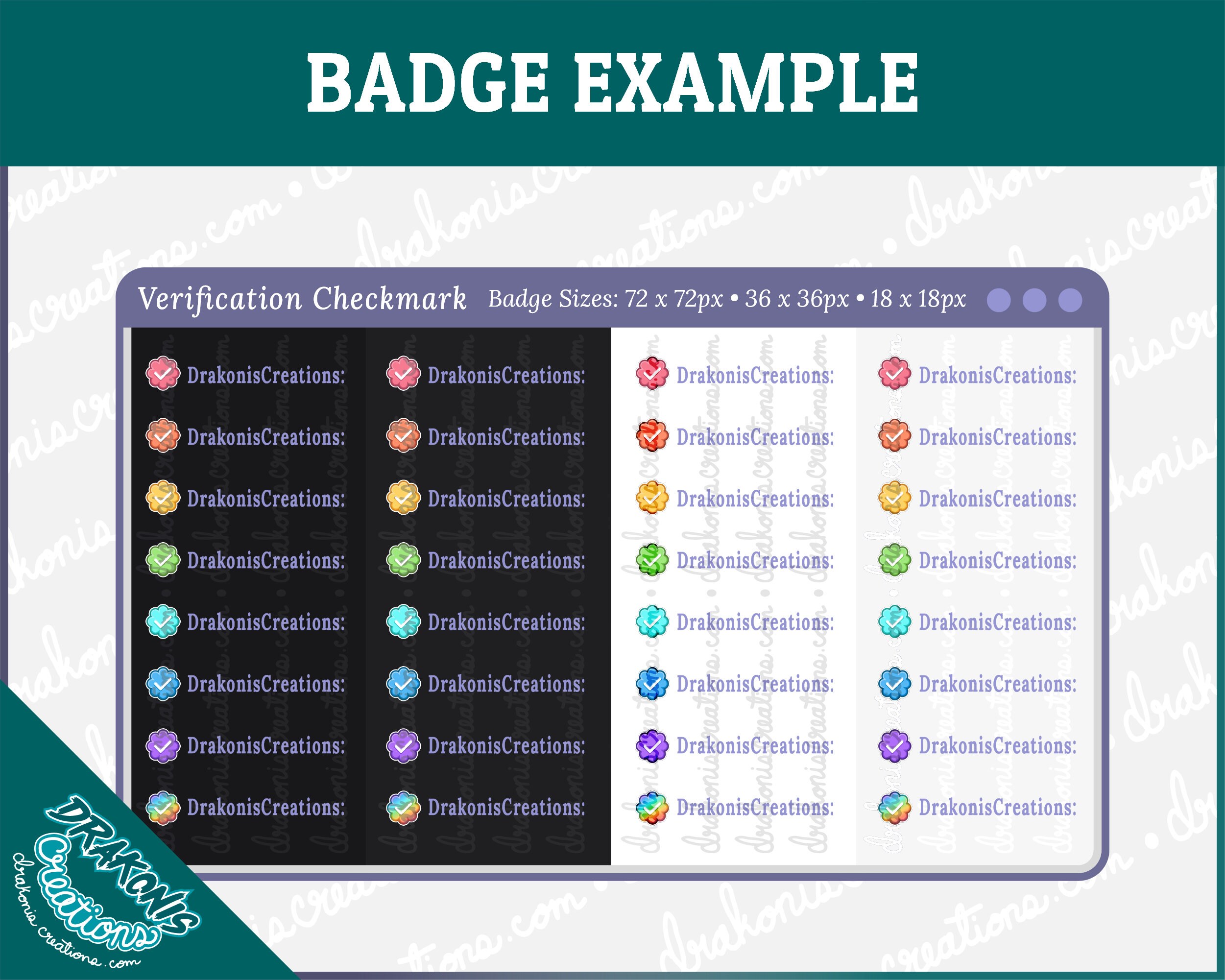 Verification Checkmark Badges & Emotes Twitch, Discord, Youtube ...