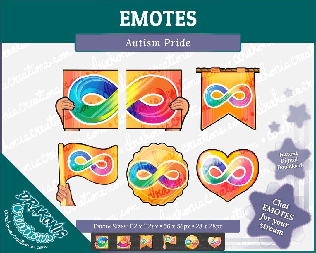 Autism Pride Emotes - Twitch, Discord, Youtube - Etsy