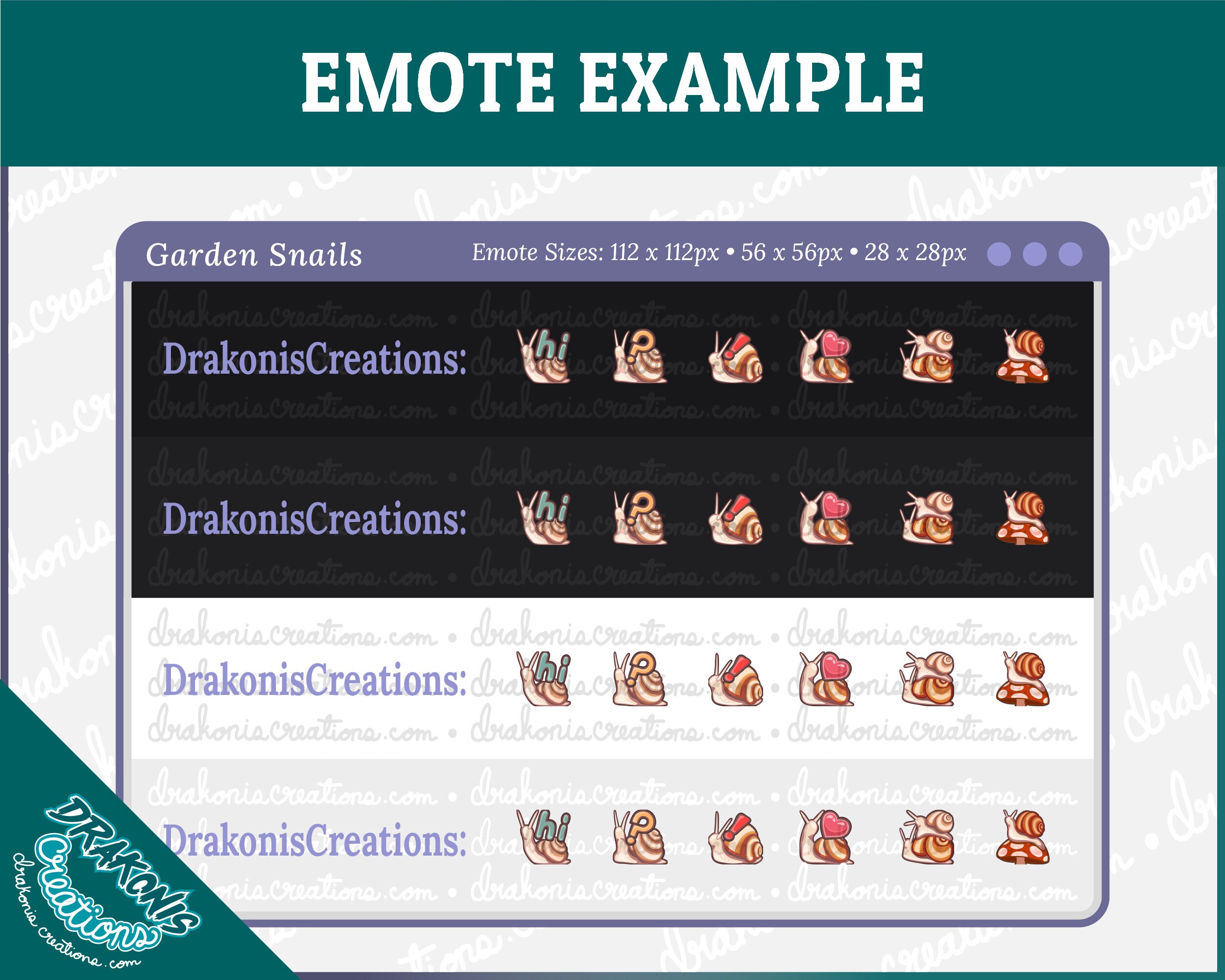 Garden Snail Emotes Twitch, Discord, Youtube - Etsy