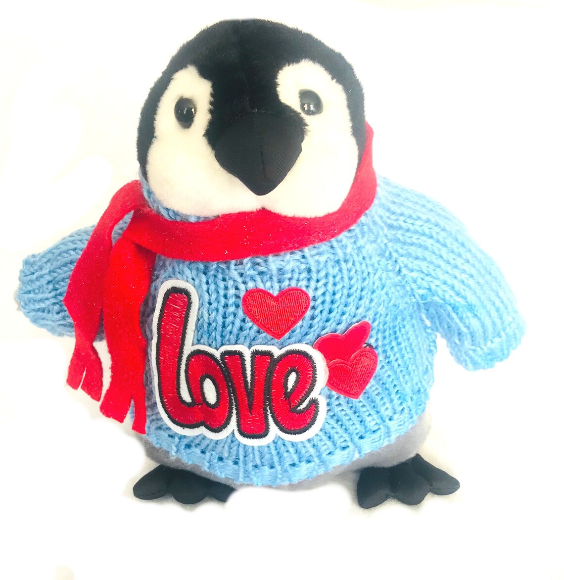 Penguin Love Plush Romantic Valentine's Day With Sweater - Etsy