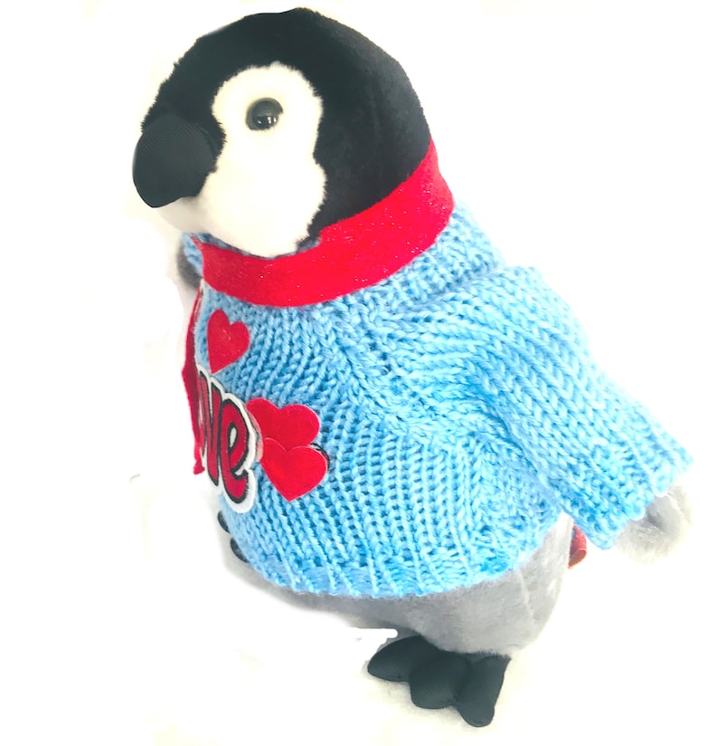 Penguin Love Plush Romantic Valentine's Day With Sweater - Etsy