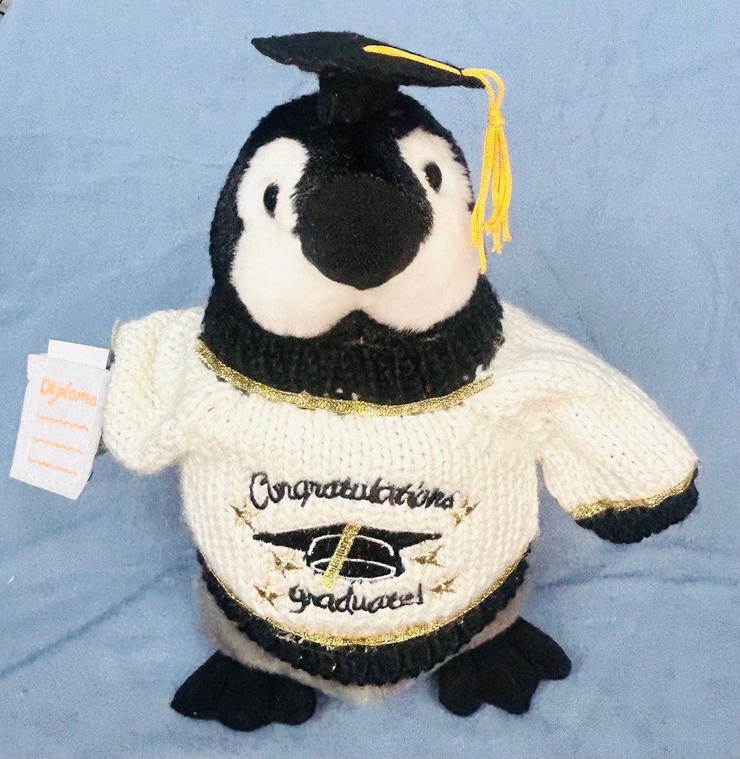 Congratulations, Graduation Plush Penguin Stuffed Animal With Sweater ...