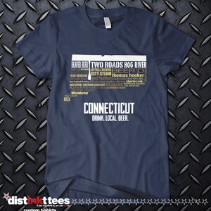 CONNECTICUT STATE BEER Typography" T Shirt. New Design. One of a Kind ...