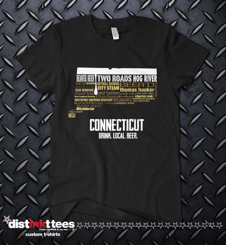 CONNECTICUT STATE BEER Typography t shirt. New Design. | Etsy