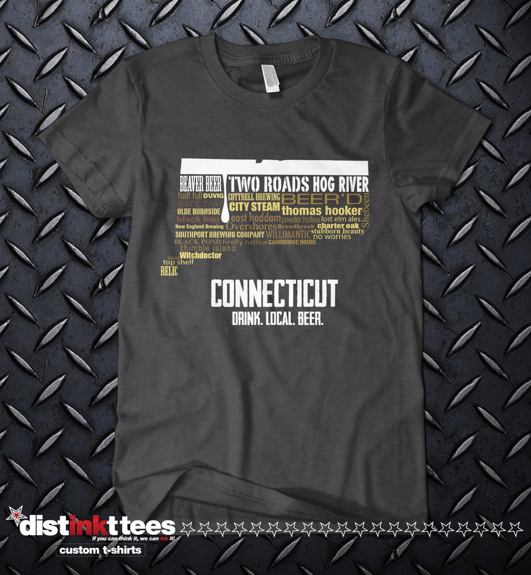 CONNECTICUT STATE BEER Typography" T Shirt. New Design. One of a Kind ...