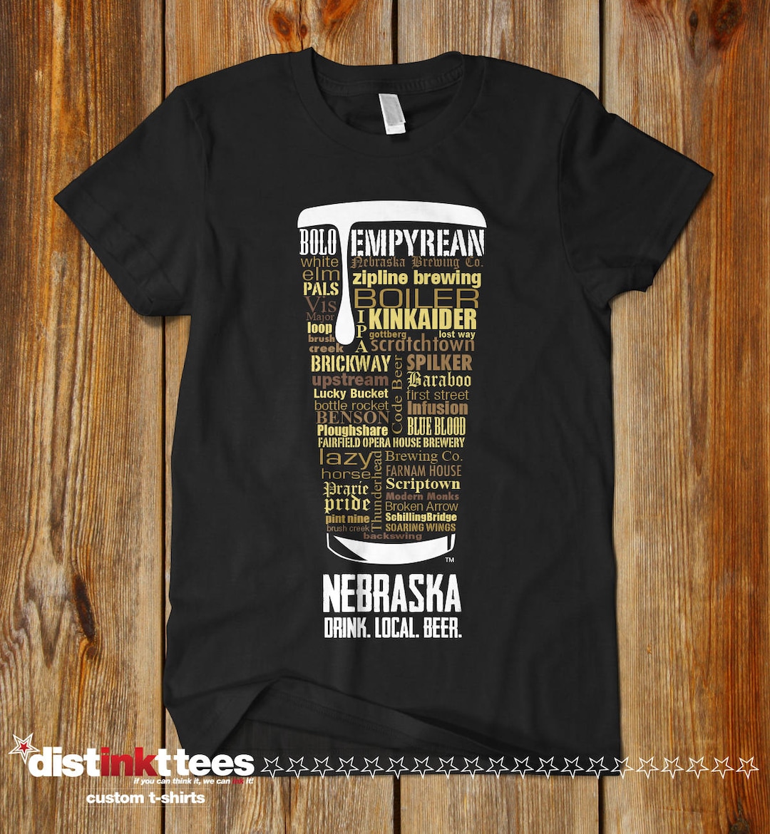 Nebraska Beer Typography T-shirt: Craft Brewery Lover Gift - Etsy