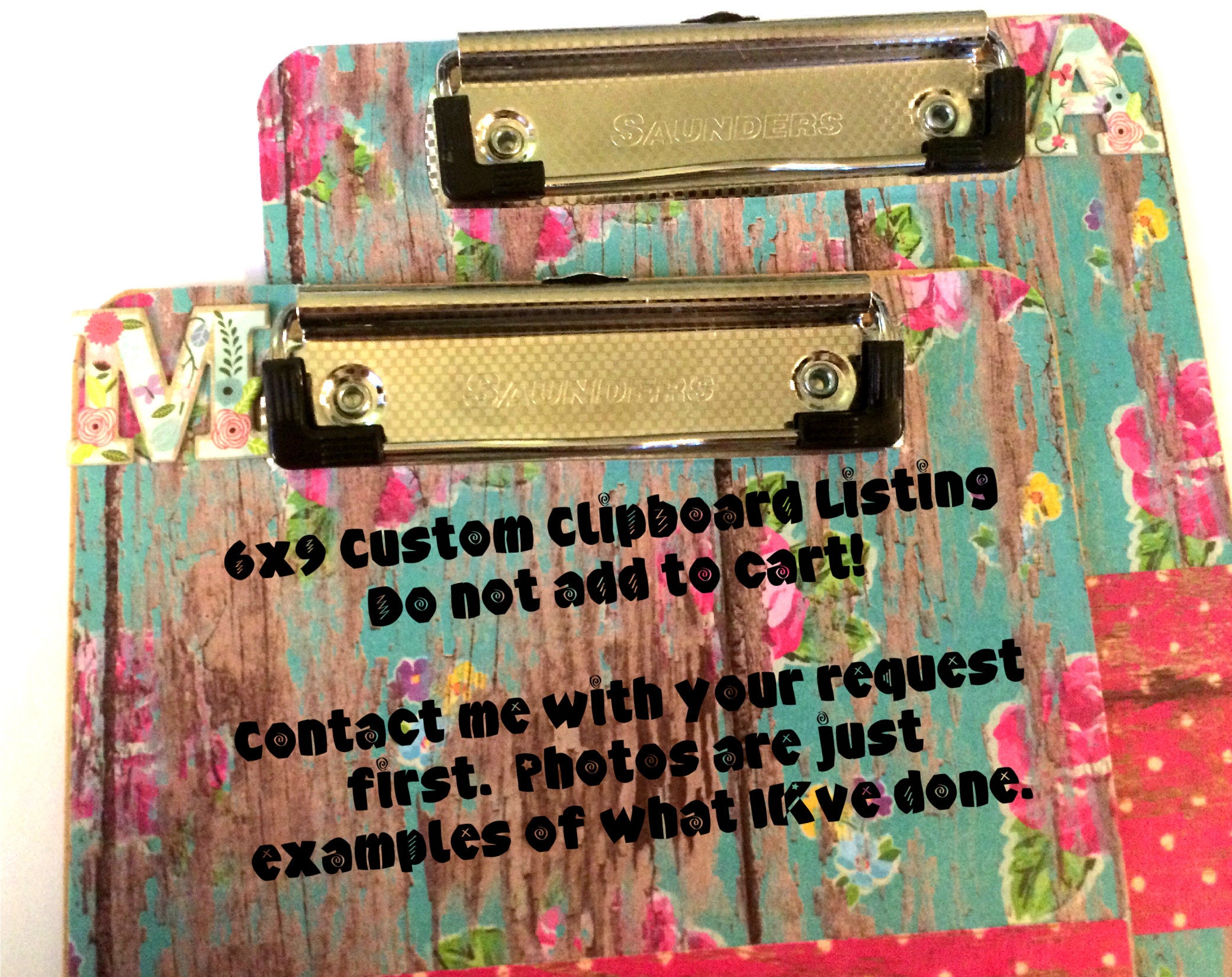 MADE TO Order--custom Decorative/embellished Clipboards--6x9//photos of ...