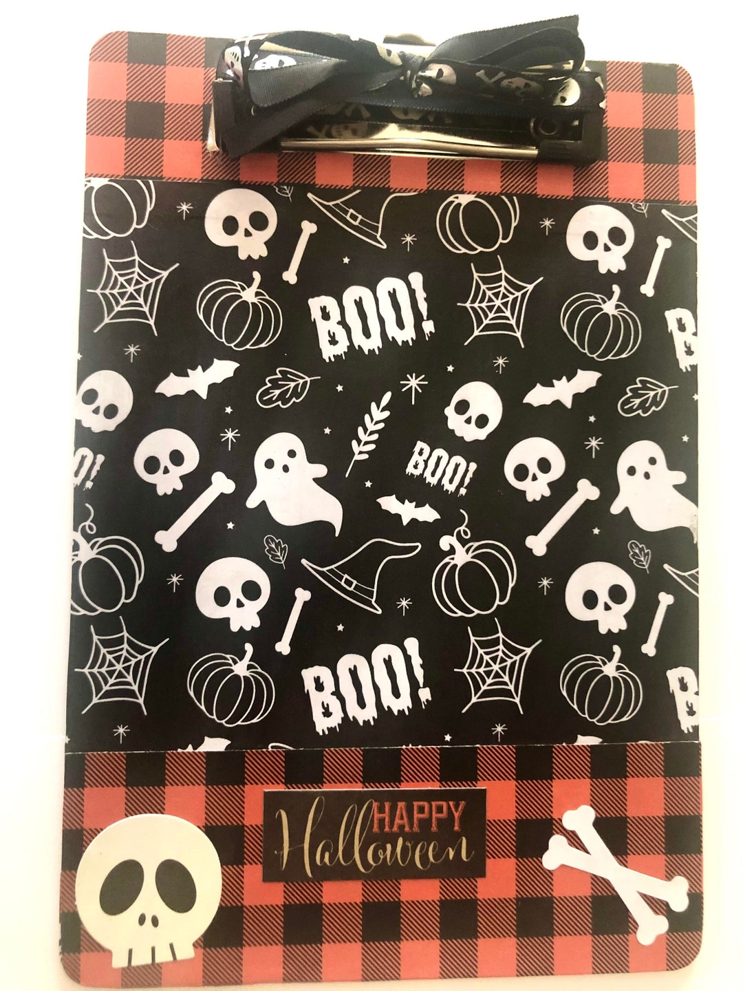 Halloween Clipboard//6x9 Decorative Clipboard//skull & Crossbones//boo ...