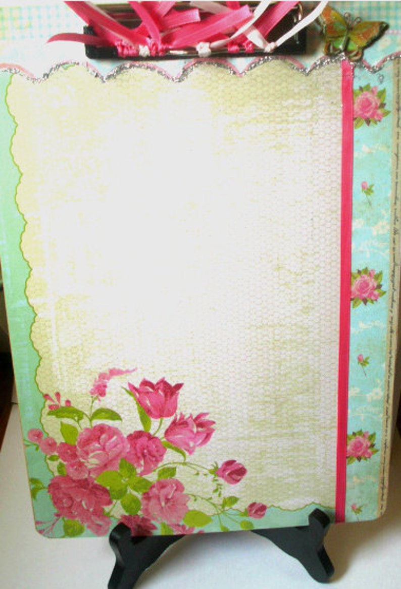 Shabby Roses Decorative Clipboard//altered Clipboard//pretty Clipboard ...