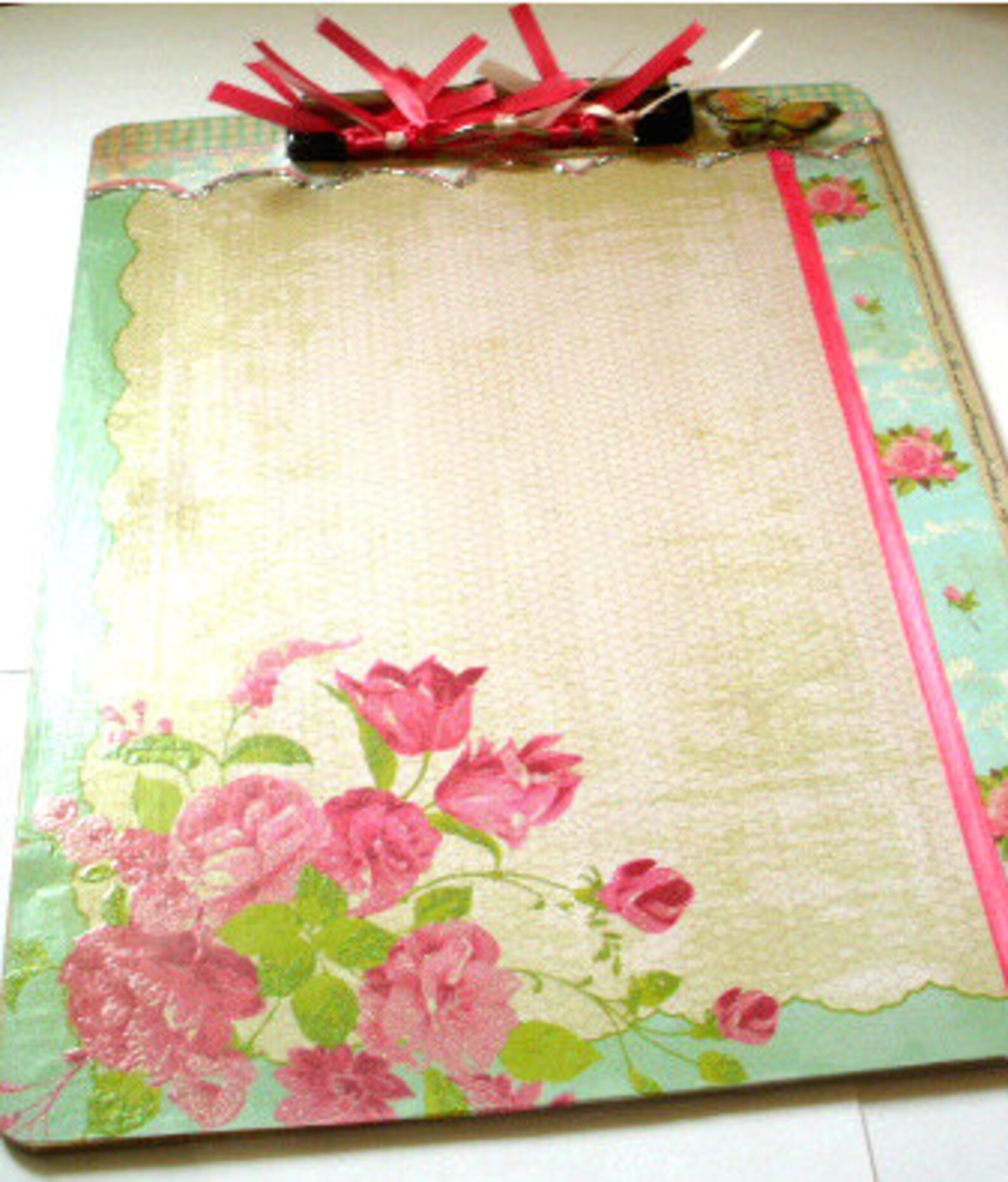 Shabby Roses Decorative Clipboard//altered Clipboard//pretty Clipboard ...