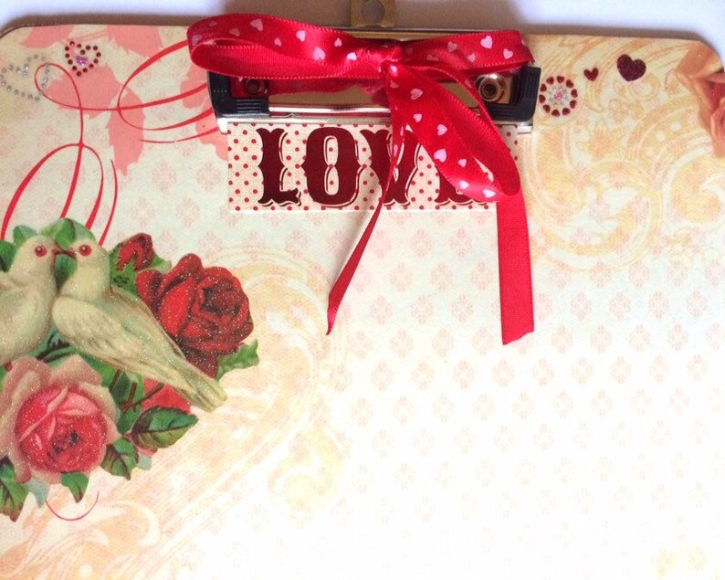 Valentine/love Decorative 9x12 Clipboard/"love and Roses"//unique Gifts ...
