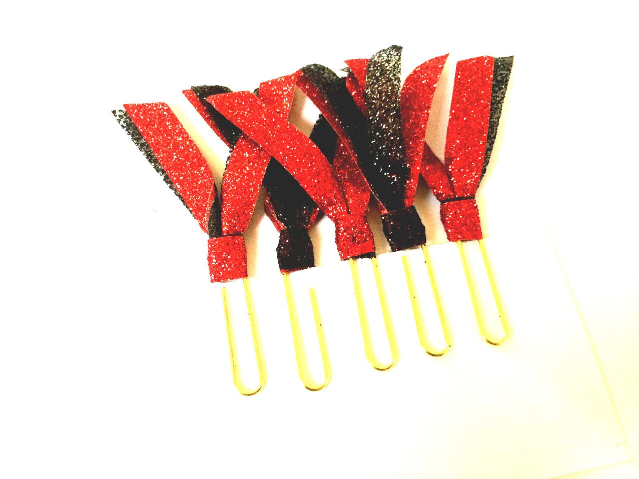 Paperclip Ribbon Bookmarks//halloween Ribbon Paperclip Bookmarks//red ...