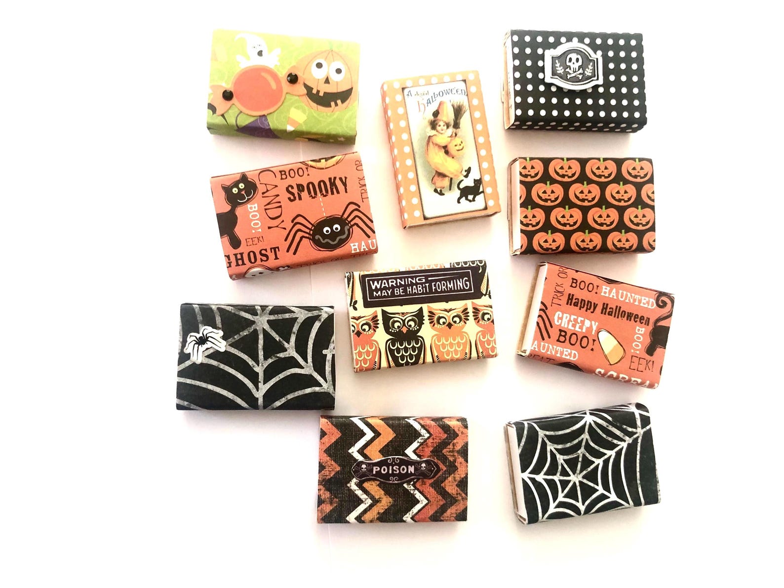 Halloween Matchbox Party Favors Set 1//cute Halloween Matchboxes//set ...